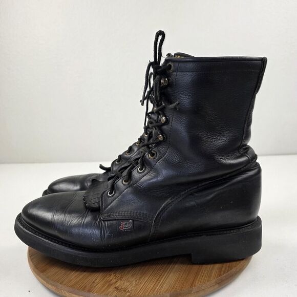 Justin Boots | Shoes | Justinwork Boots Mens Size 3 D Leather Lace Up ...